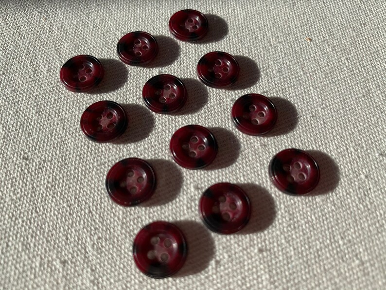 Small Burgundy Red Marbled Look Sewing Buttons 1/2inch Sewing | Etsy