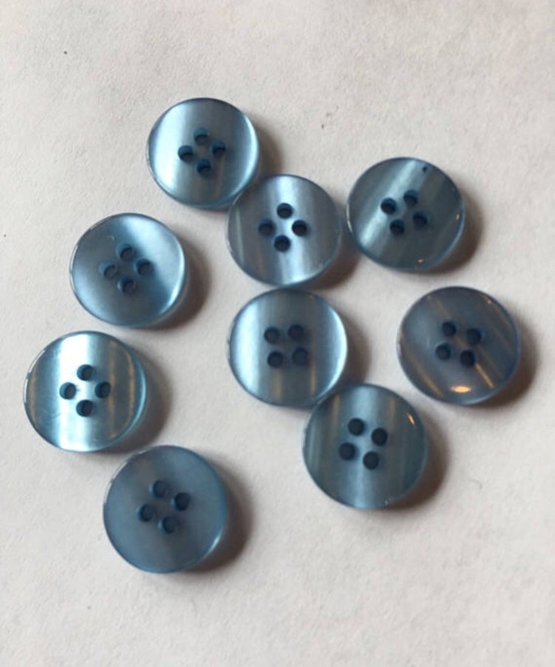 Small Blue Buttons 14 Mm 1/2 Inch Sewing Buttons, 12 Vintage, Sew ...