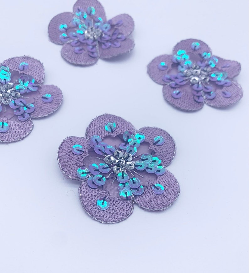 Lilac Purple Beaded Applique Beaded Applique Lace for Lyrical - Etsy