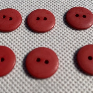 Small Rust Red Sewing Buttons 16 Mm 5/8 Inch Sewing Buttons 6 Flat ...