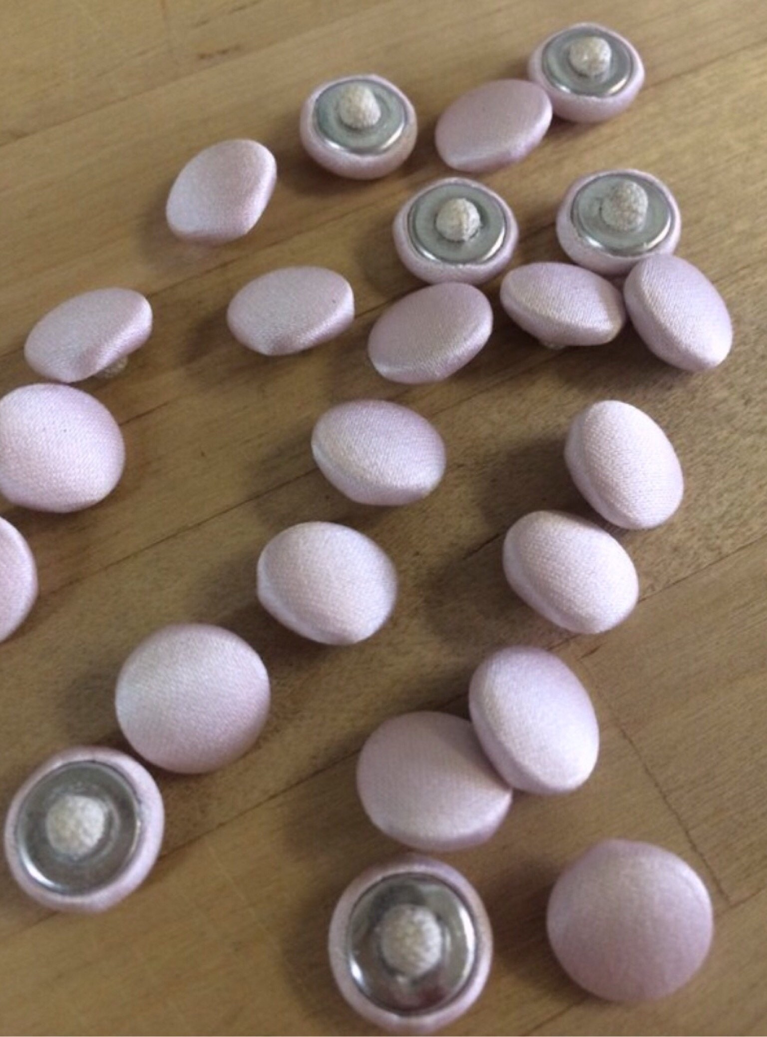 Bridal Buttons Satin Covered by the Dozen Color Powder Pink Covered ...