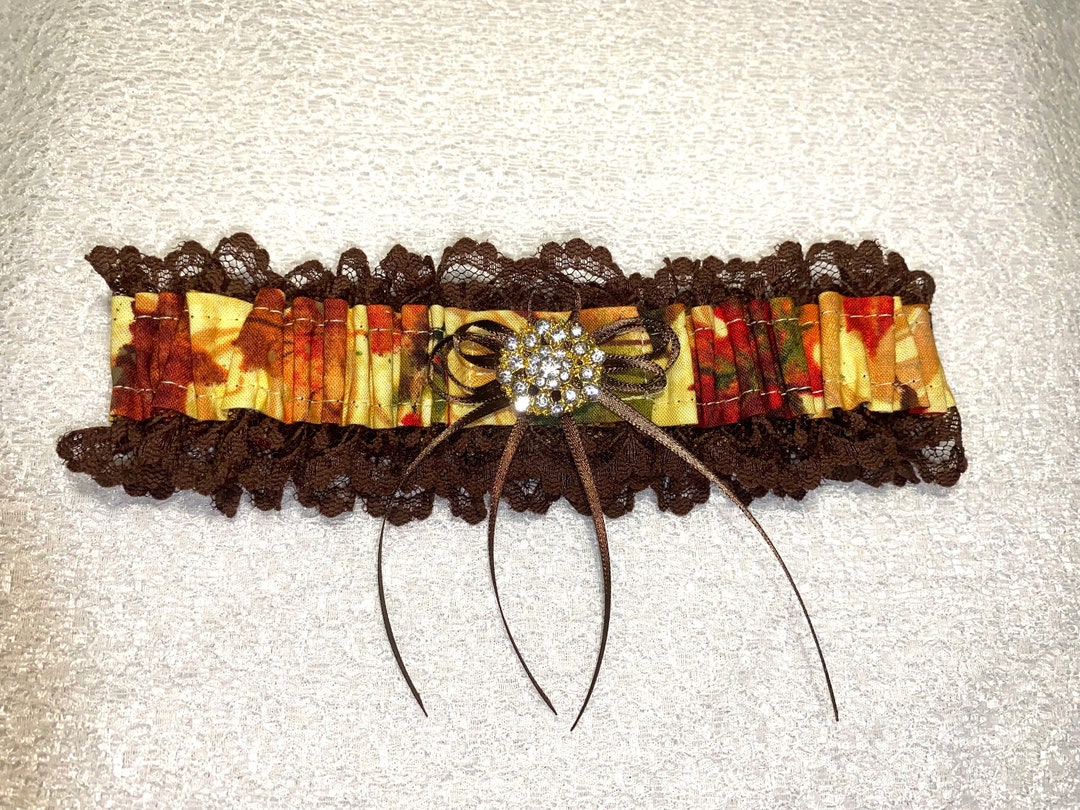 BROWN FALL Wedding or Prom Garters, Bridal Garter - Etsy