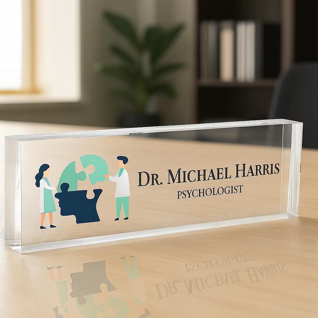 Psychologist Desk Name Plate, Office Name Plate, Personalized Sign ...