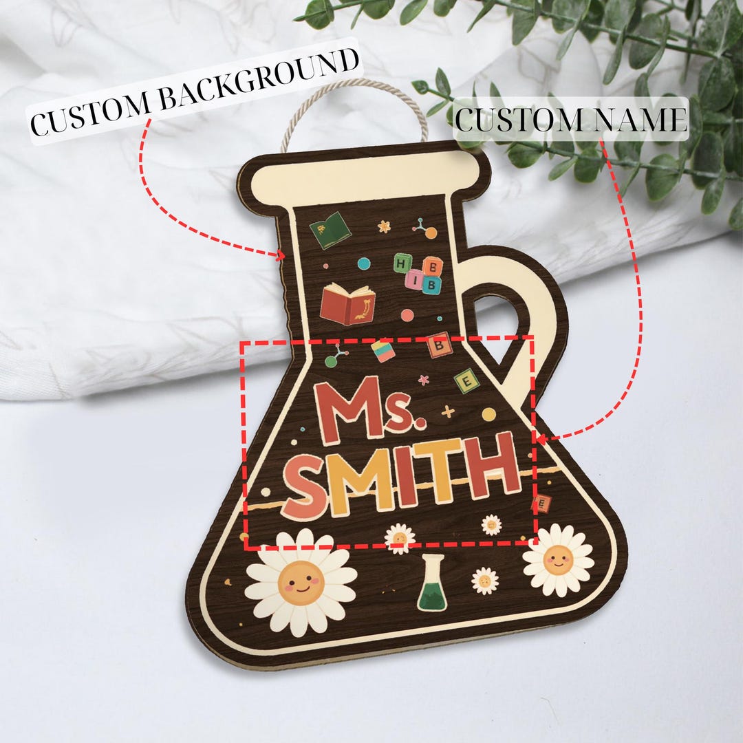 Personalized Science Teacher Door Sign – Custom Name Classroom Decor in ...