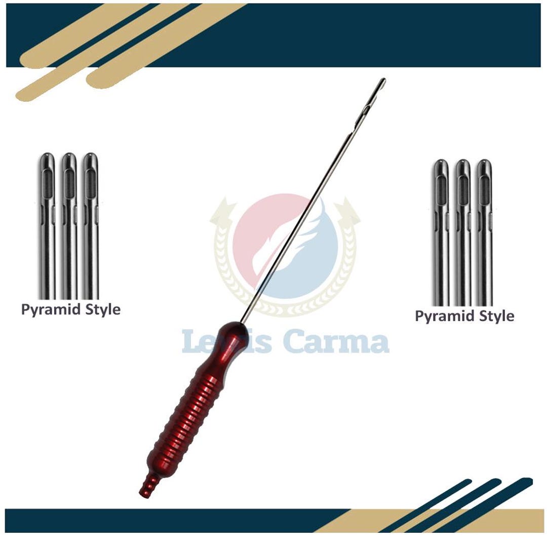 Pyramid Tip Liposuction Cannula – Round Red Handle, Fixed Design ...