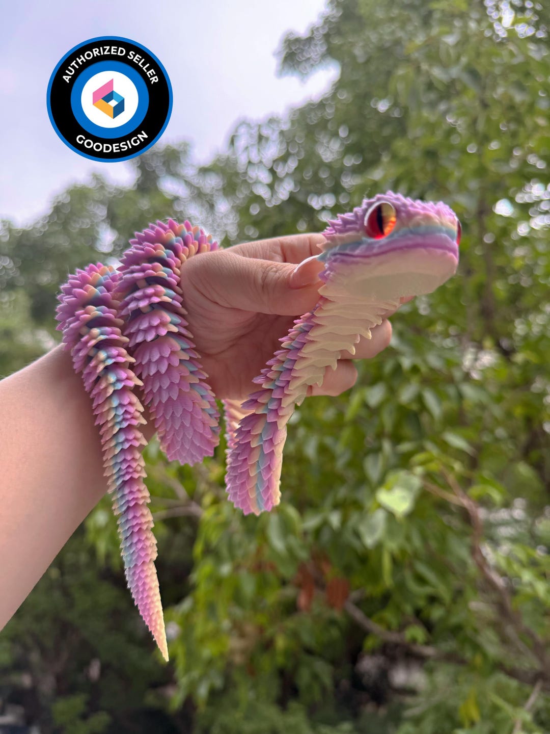 Articulated 3D Printed Viper Snake: Flexible Fidget Toy, Desktop Decor ...
