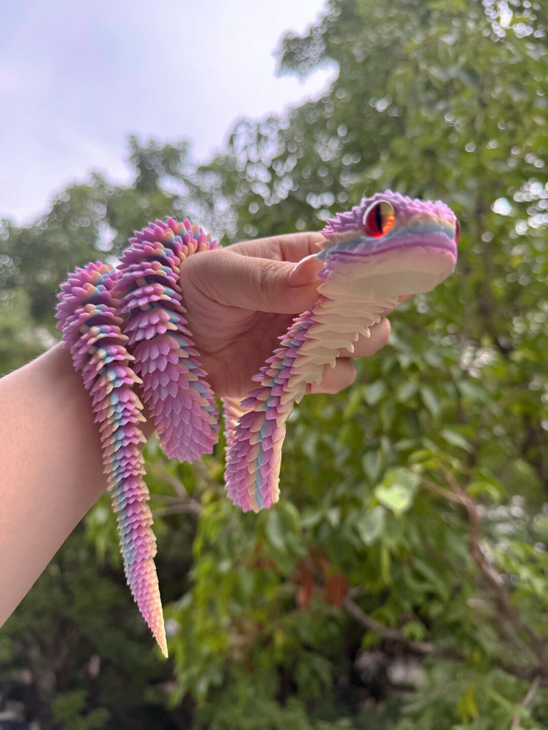 Articulated 3D Printed Viper Snake: Flexible Fidget Toy, Desktop Decor ...