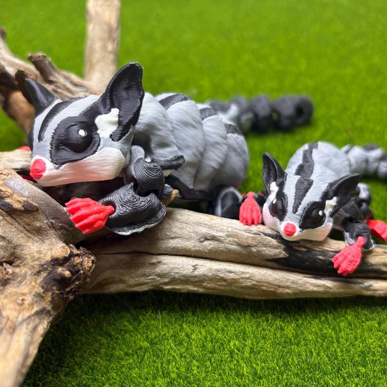3D Printed Sugar Glider Figurine: Articulated Hinged Toy - Etsy