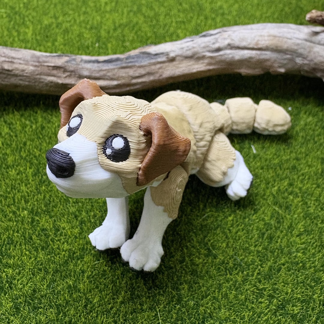 3D Printed Mini Dog Figurine: Multicolor Desk Decor - Custom Pet Gift ...
