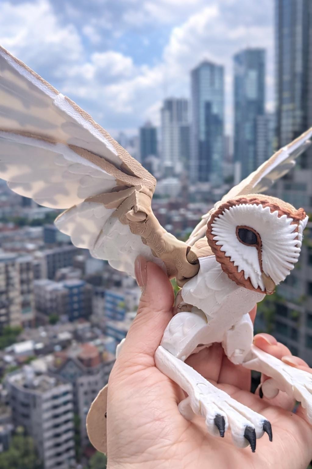Barn Owl Articulated Figurine – 3D Printed Poseable Bird Desk Decor ...