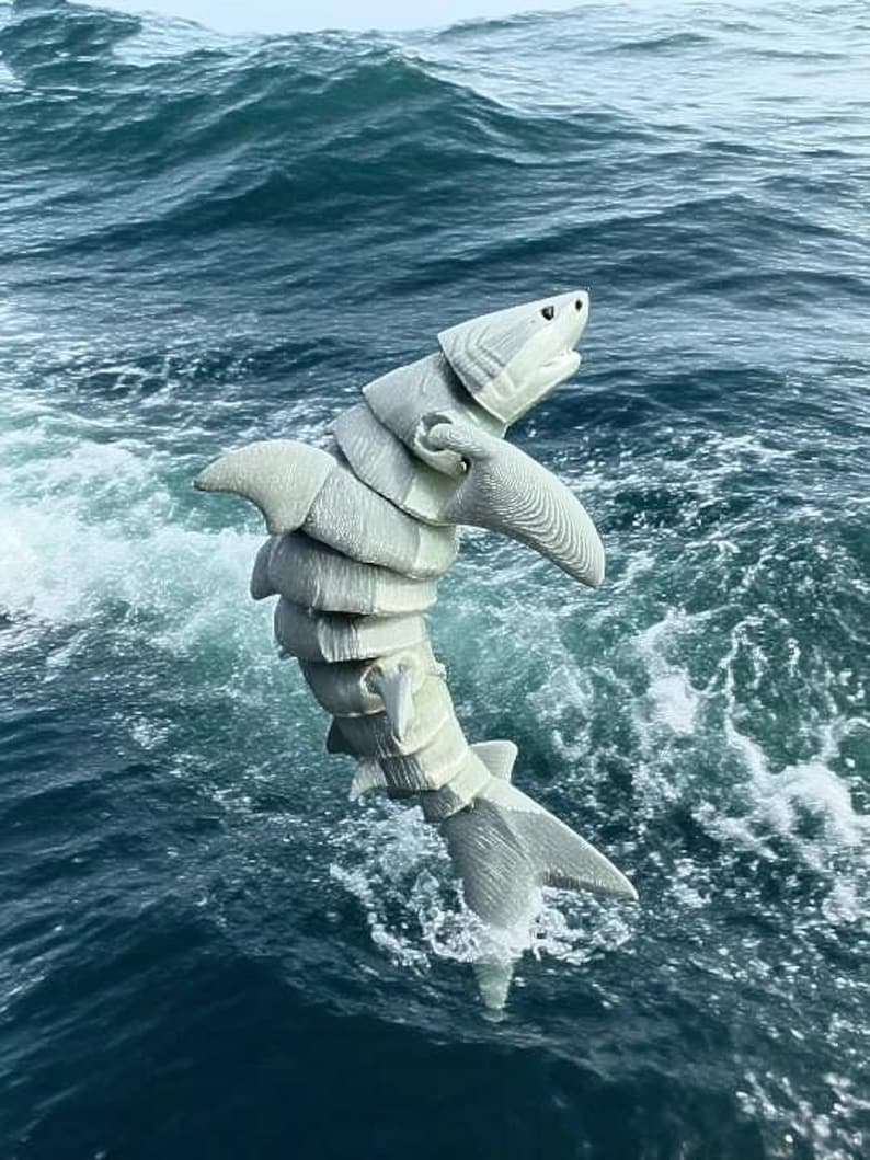 3D Printed Great White Shark Model – Articulated Marine Animal - Etsy