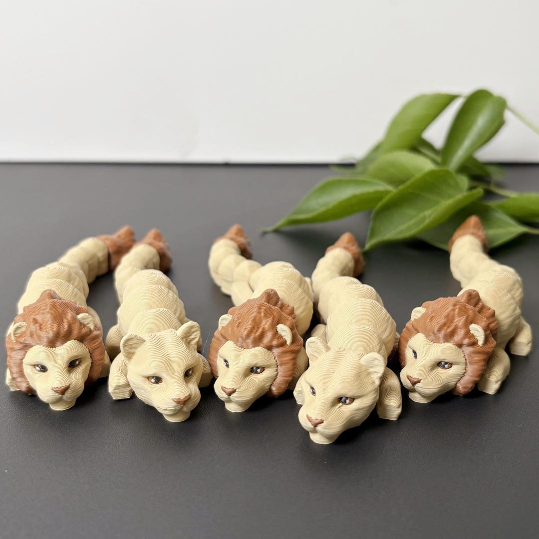 3D Printed Multi-color Articulated Lion - Poseable Joints, Movable ...
