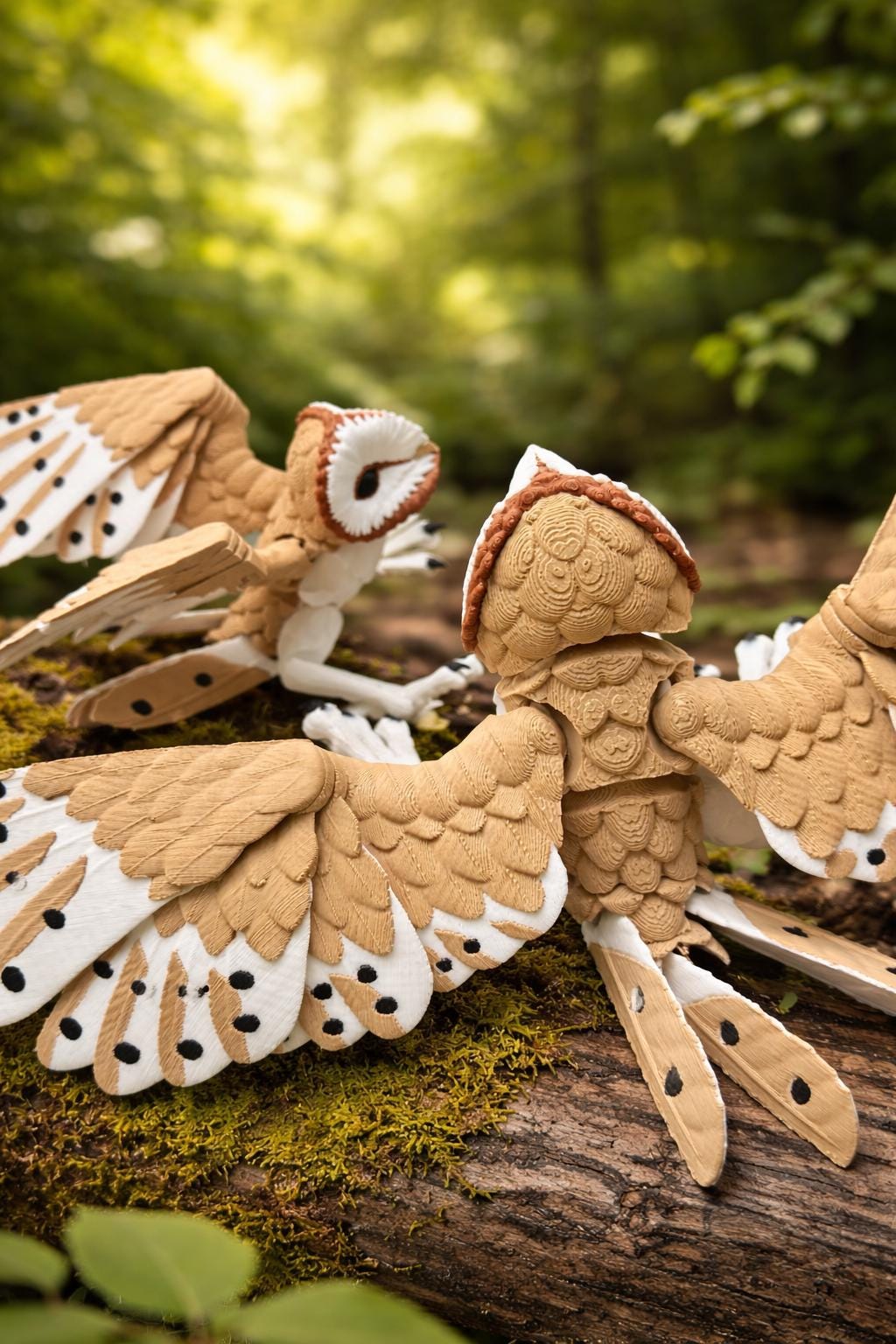 Barn Owl Articulated Figurine – 3D Printed Poseable Bird Desk Decor ...