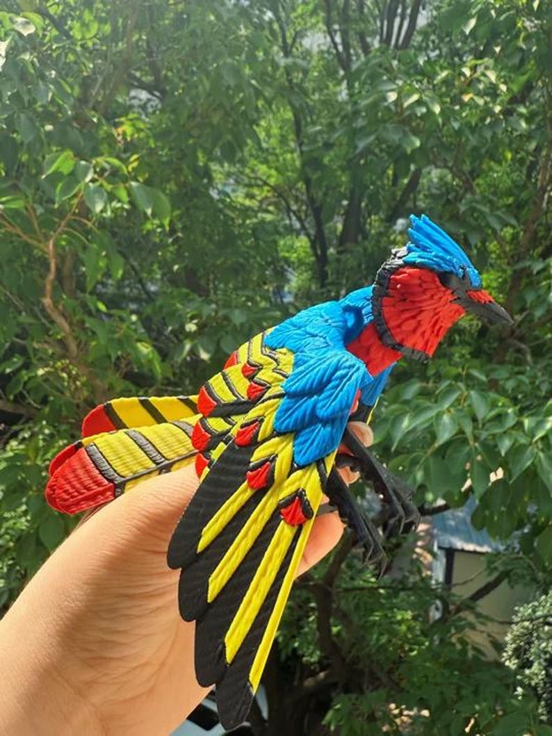 3D Printed Poseable Blue Jay Sculpture: Multi-color Bird Decor - Etsy