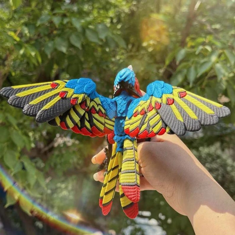 3D Printed Poseable Blue Jay Sculpture: Multi-color Bird Decor - Etsy