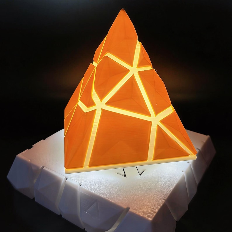3D Printed Floating Pyramid Lamp – Futuristic Ambient Light - Etsy