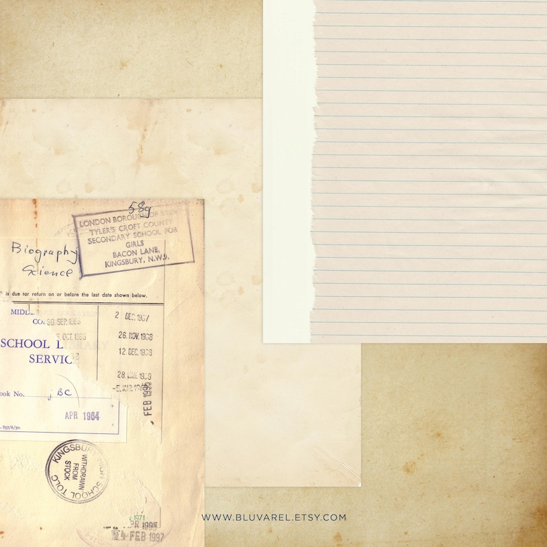 Vintage Paper Texture Backgrounds: Scrapbook & Journal (digital ...