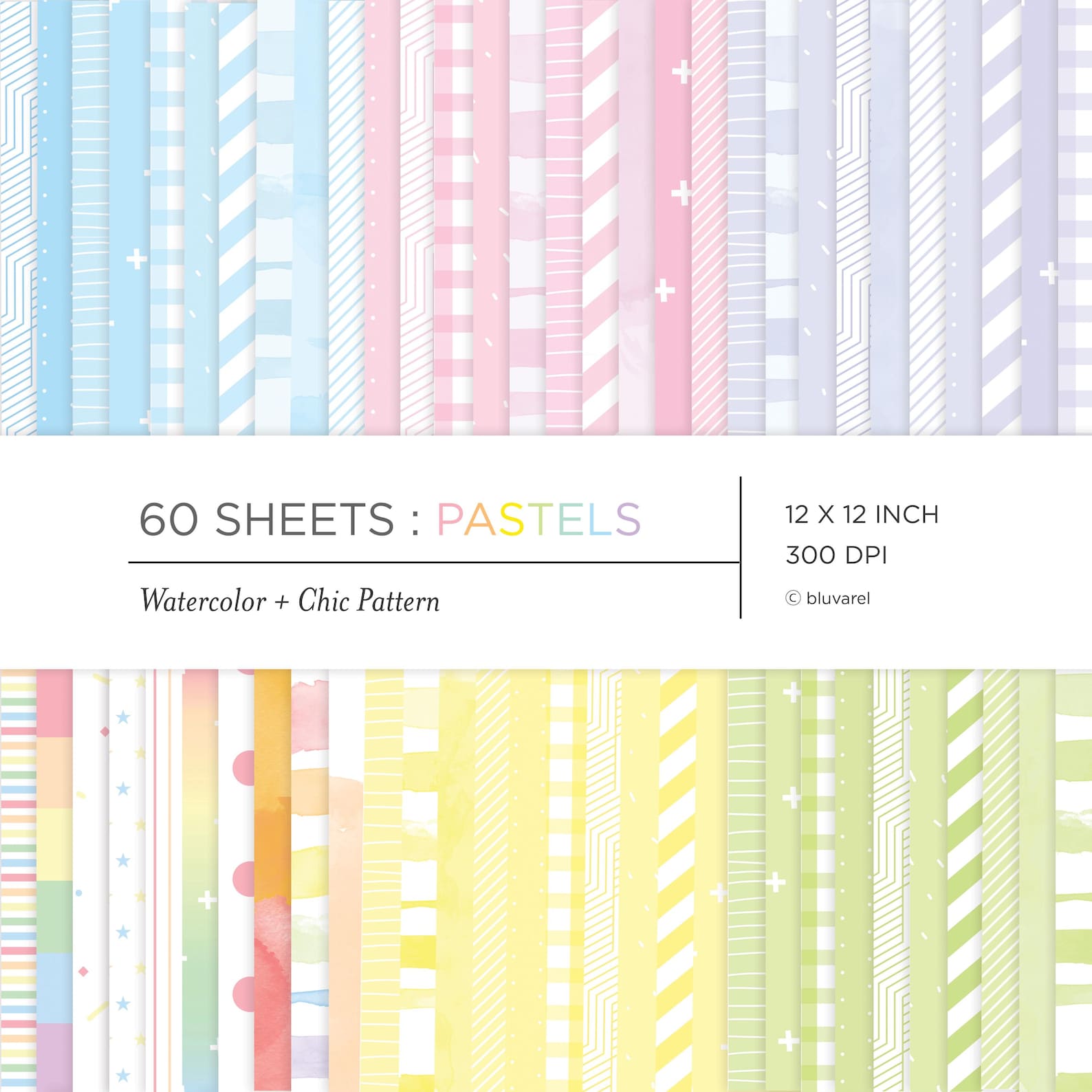 Pastel Colors Digital Paper Pack: Watercolor Chic Patterns (digital ...
