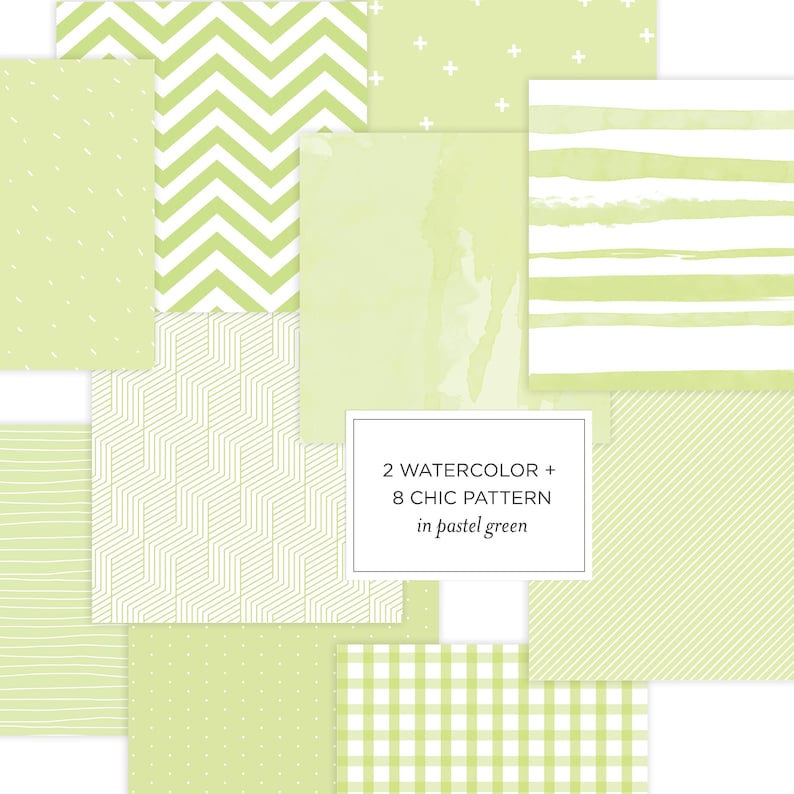 Pastel Colors Digital Paper Pack: Watercolor Chic Patterns (digital ...