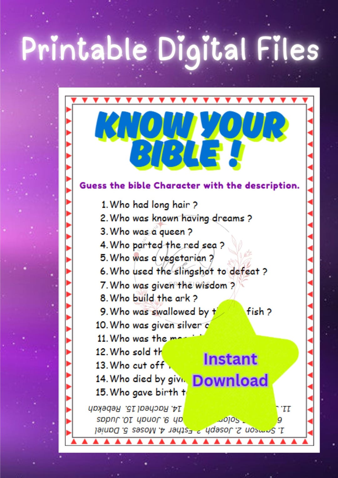Bible Quiz | Know Your Bible | Bible Characters | Bible Trivia | Bible ...