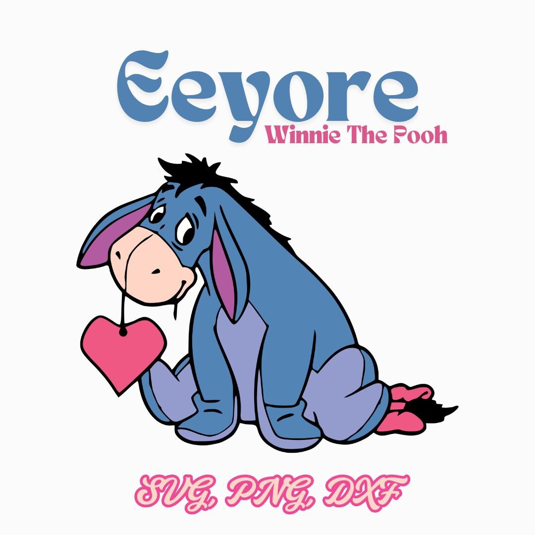 Eeyore SVG, PNG, DXF | Cut File for Cricut | Silhouette | Tumbler Cups ...