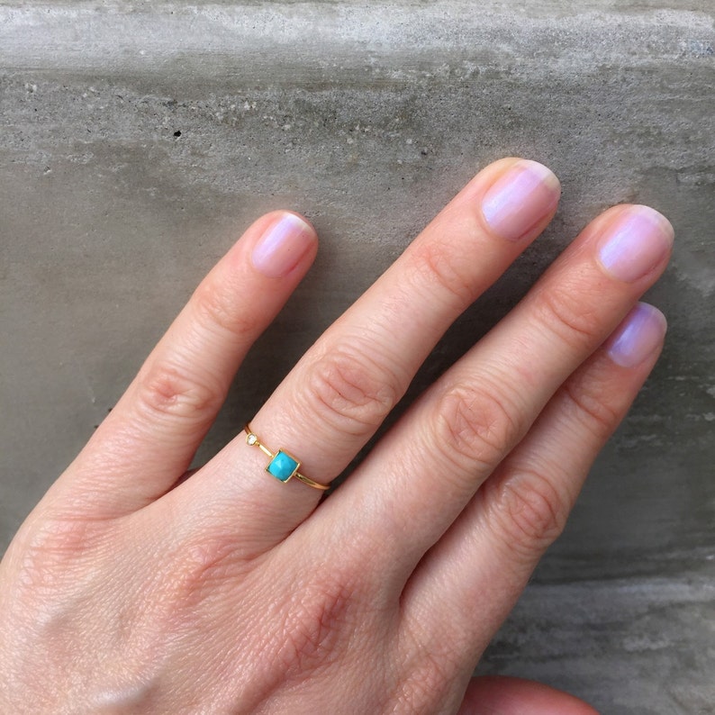 Turquoise Ring Rose Cut Ring Rose Cut Turquoise Diamond | Etsy