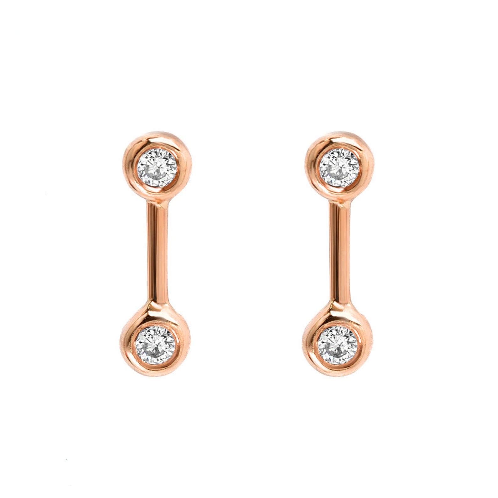 Diamond Studs Stud Earrings Stacking Earrings Birthstone - Etsy