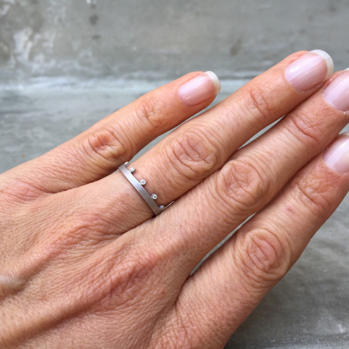 Katrina Contemporary White Gold Diamond Crown Ring by NIXIN - Etsy