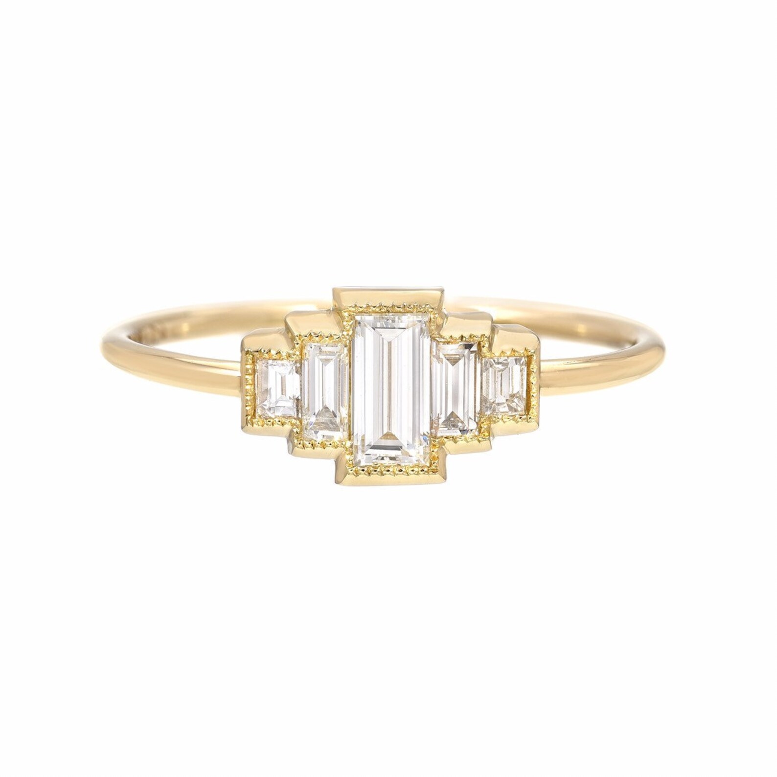 Diamond Engagement Ring Engagement Ring Baguette Engagement | Etsy