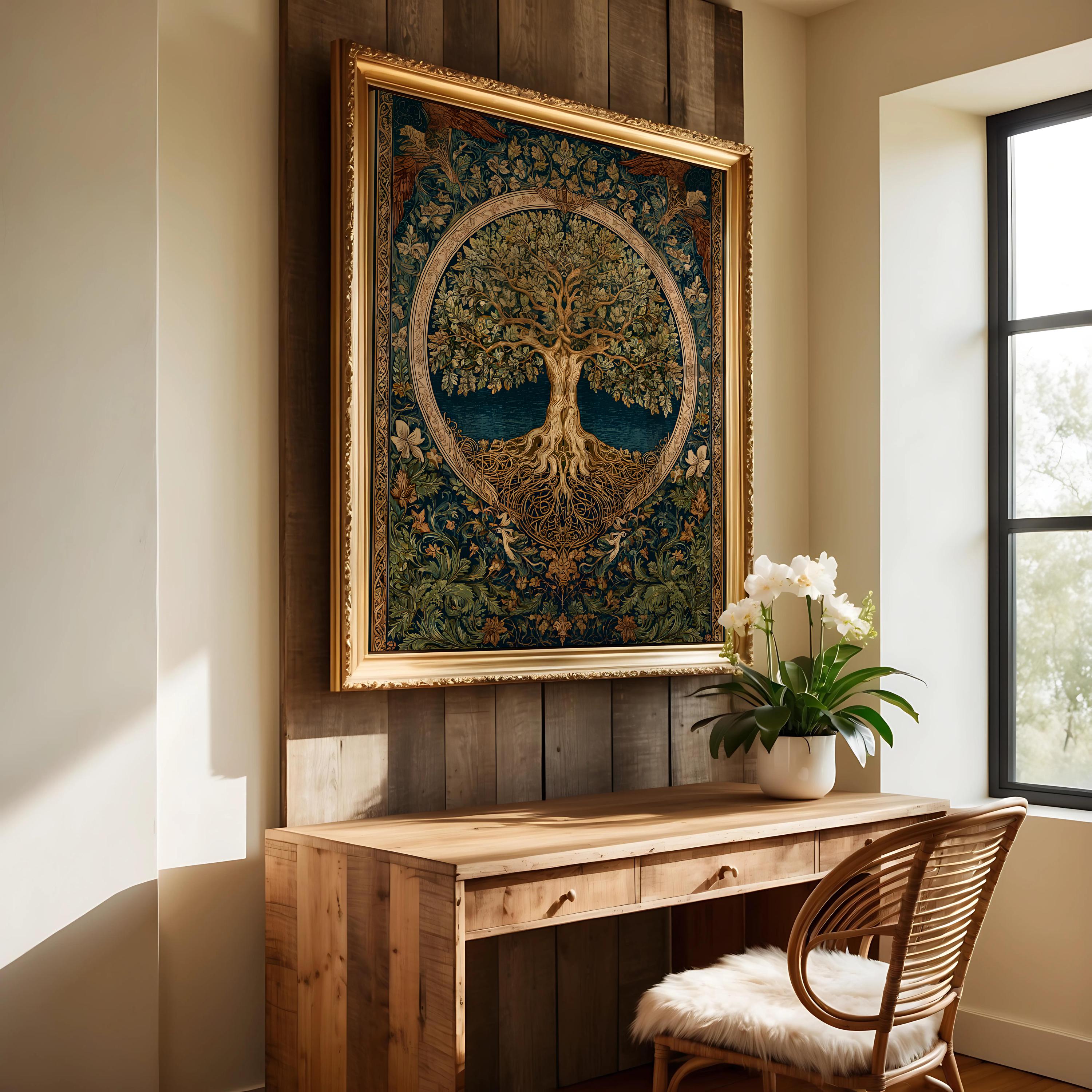Tree of Life Tapestry Art Print: Sacred Nature Illustration - Etsy
