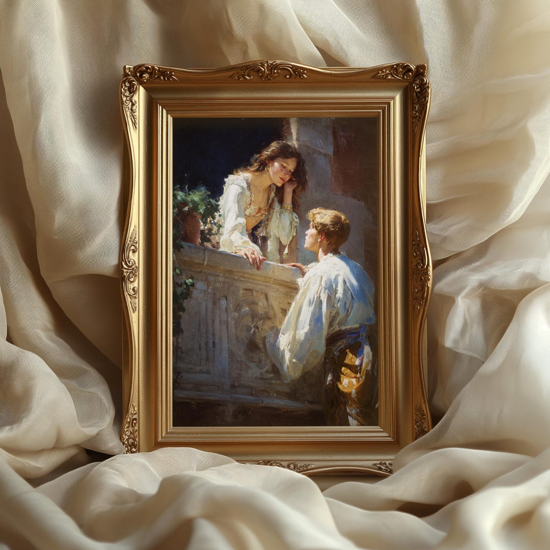 Romeo and Juliet Poster: Romantic Renaissance Couple, Romantic Painting ...
