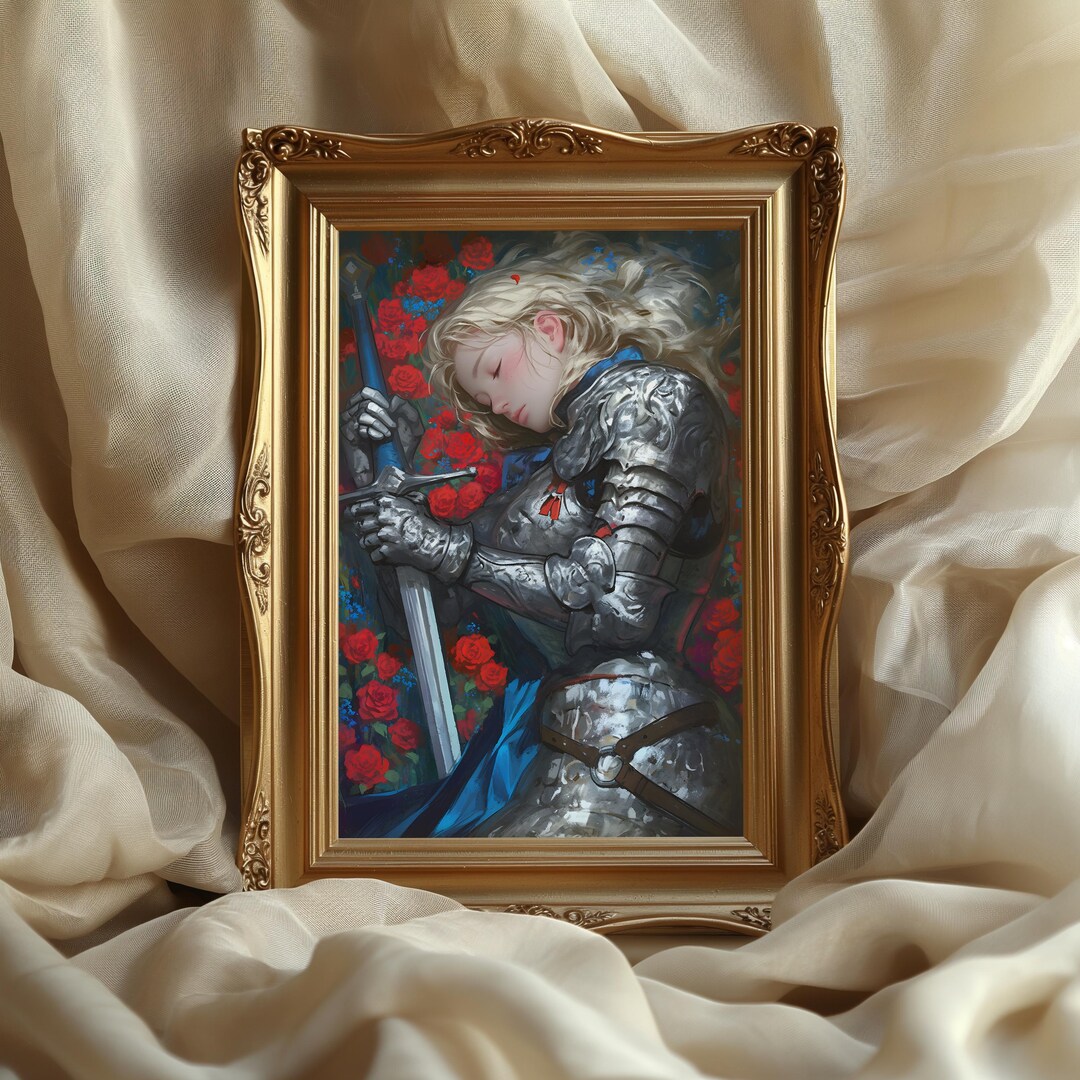 Medieval Lady Knight Art Print, Gothic Fantasy Decor, Sleeping Beauty ...