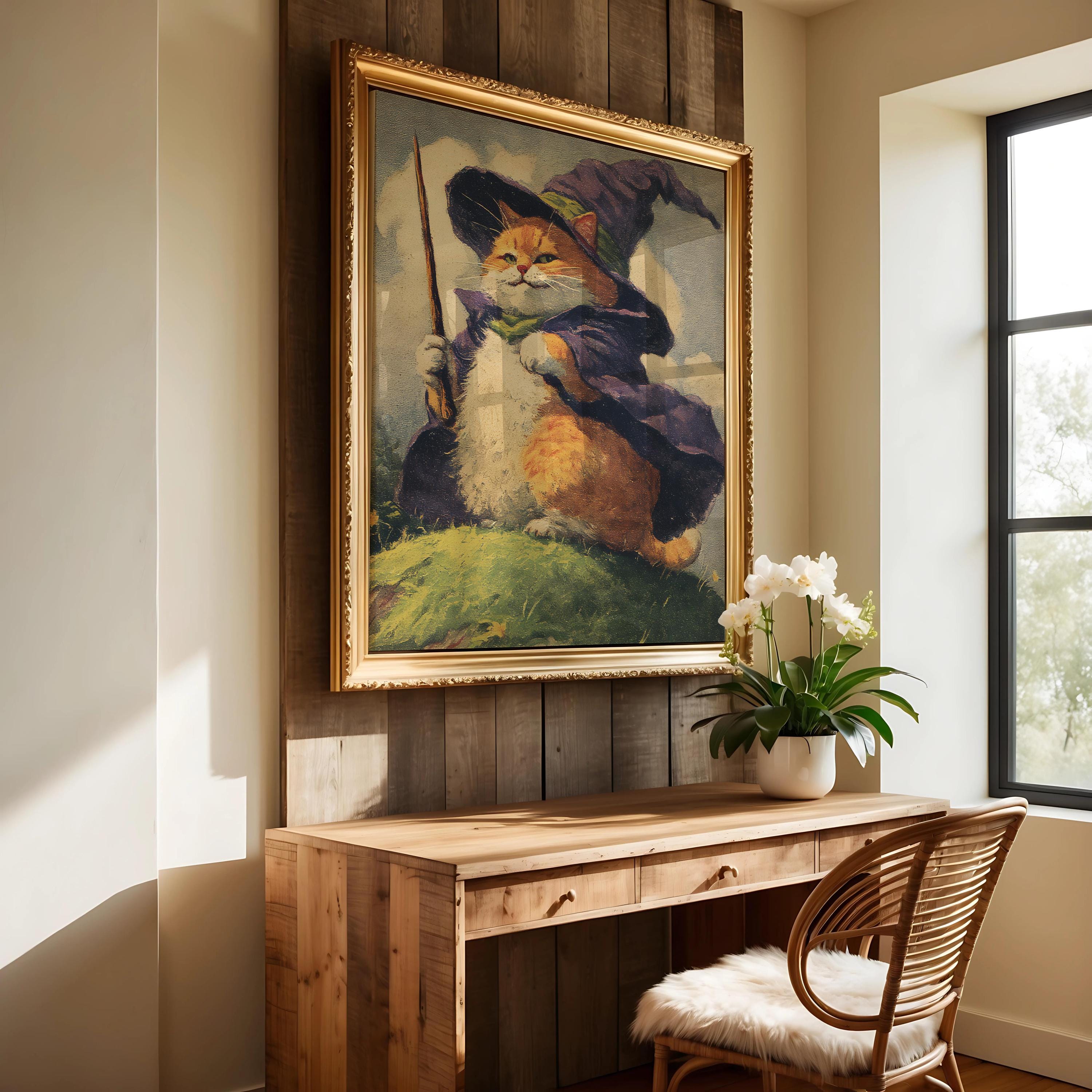 Wizard Cat Meme Poster: Funny Magic Cat Wall Art - Etsy