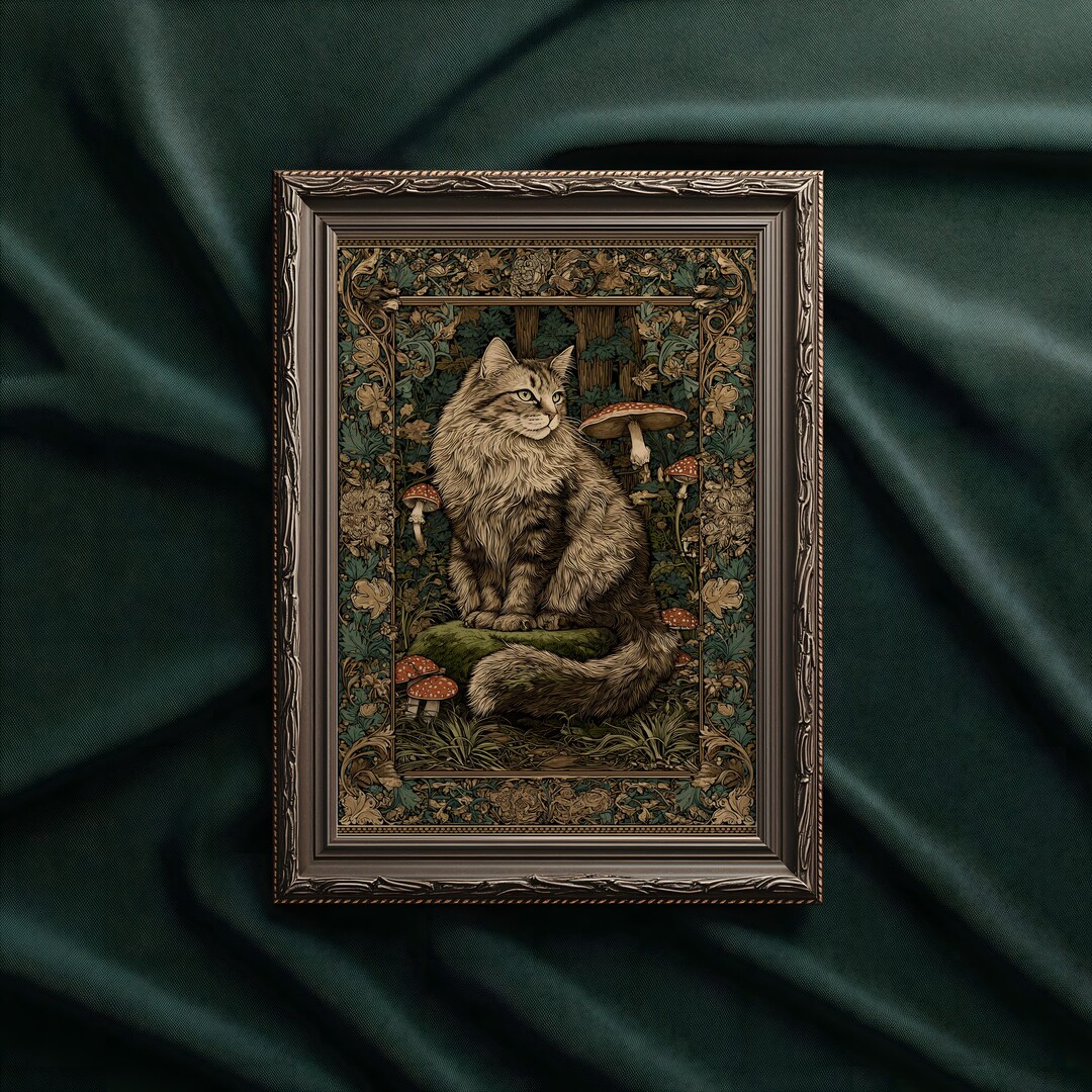 Medieval Cat Art Print: Vintage Woodland Illustration - Etsy Australia