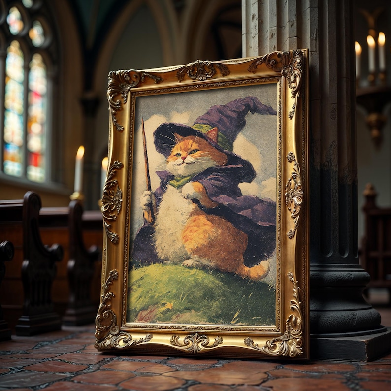 Wizard Cat Meme Poster: Funny Magic Cat Wall Art - Etsy