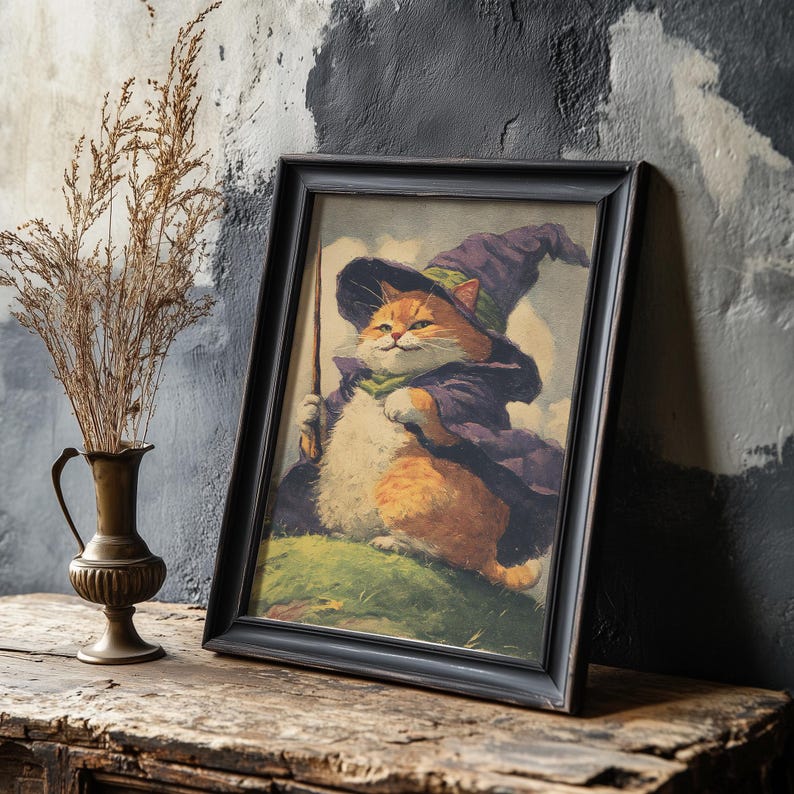 Wizard Cat Meme Poster: Funny Magic Cat Wall Art - Etsy