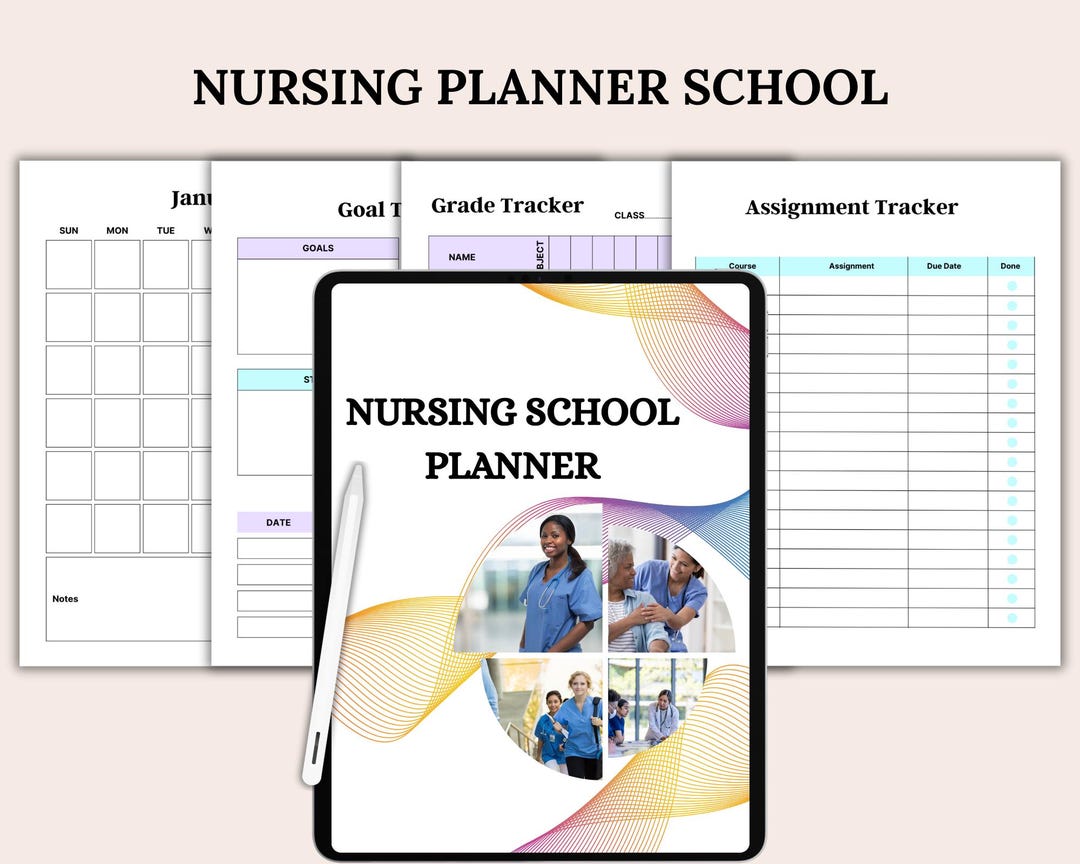 Nursing School Organizer, Student Nurse Schedule Template, Clinical ...