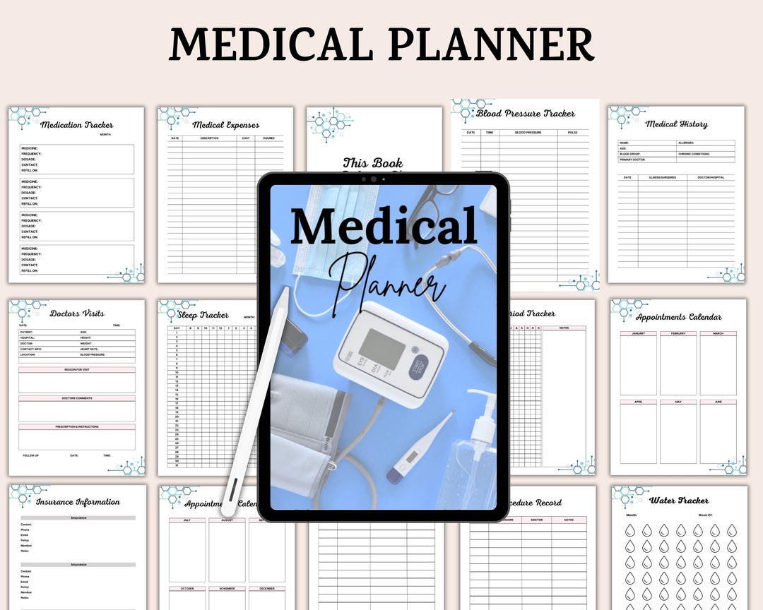 Editable Medical Planner Printable, Health Tracker PDF, Doctor ...