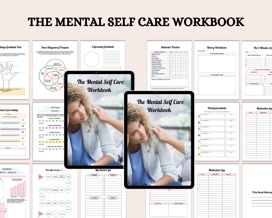 Mental Health Workbook, Self-care Journal, Anxiety & Mood Tracker ...