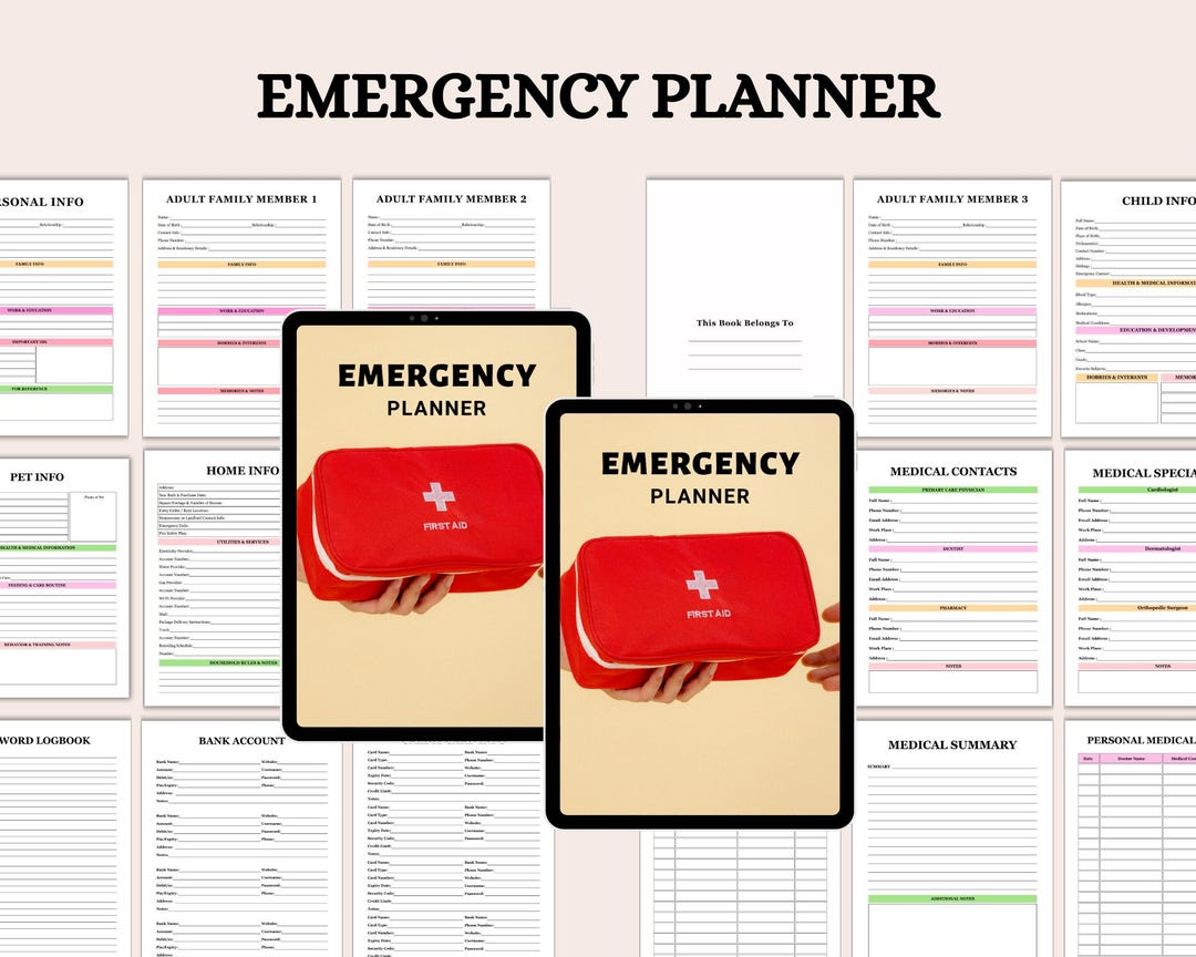 Editable & Printable Emergency Planner Bundle – Disaster Preparedness ...