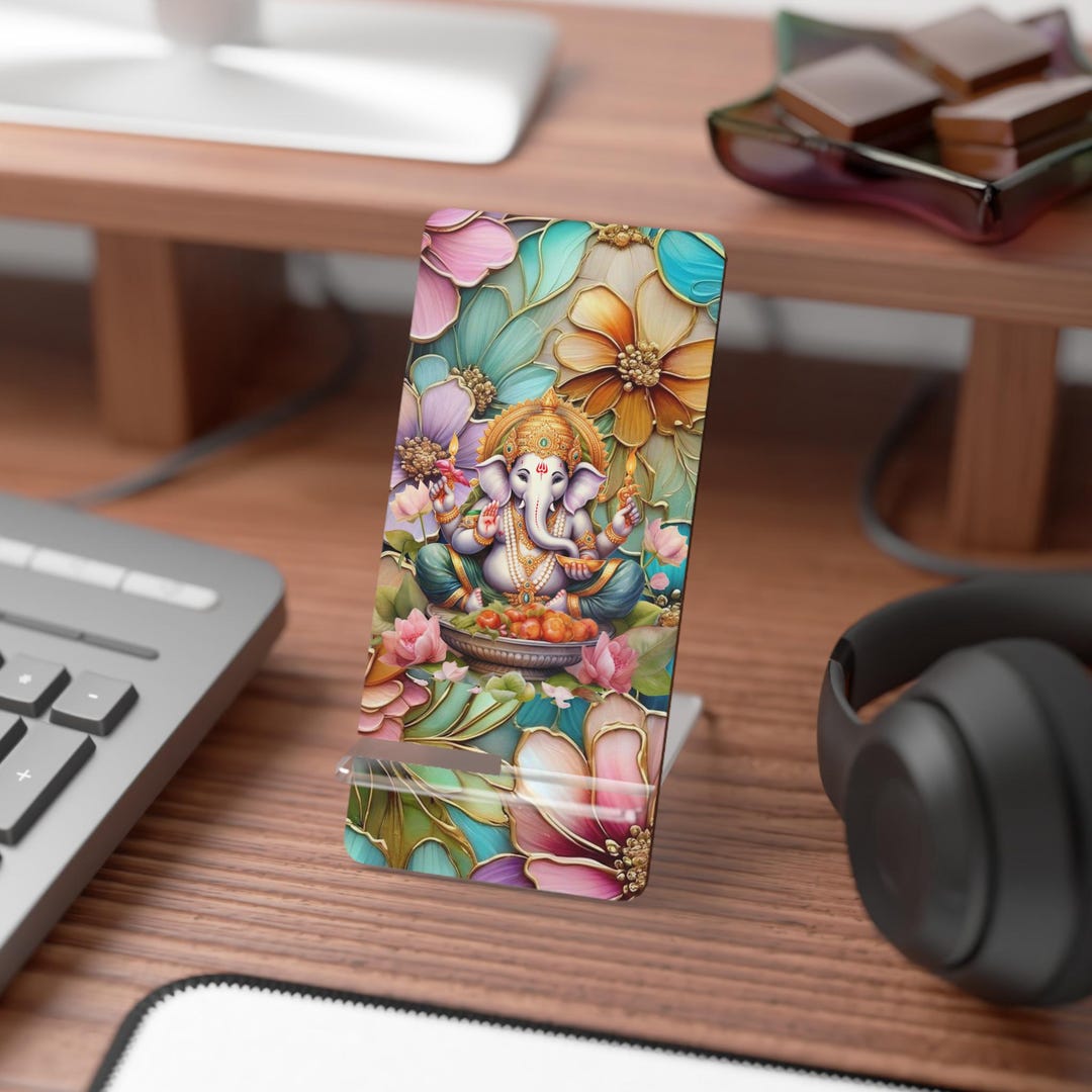 Phone Stand, Ganesh Hindu God Pooja Prayer Meditation Yoga Desk Decor ...