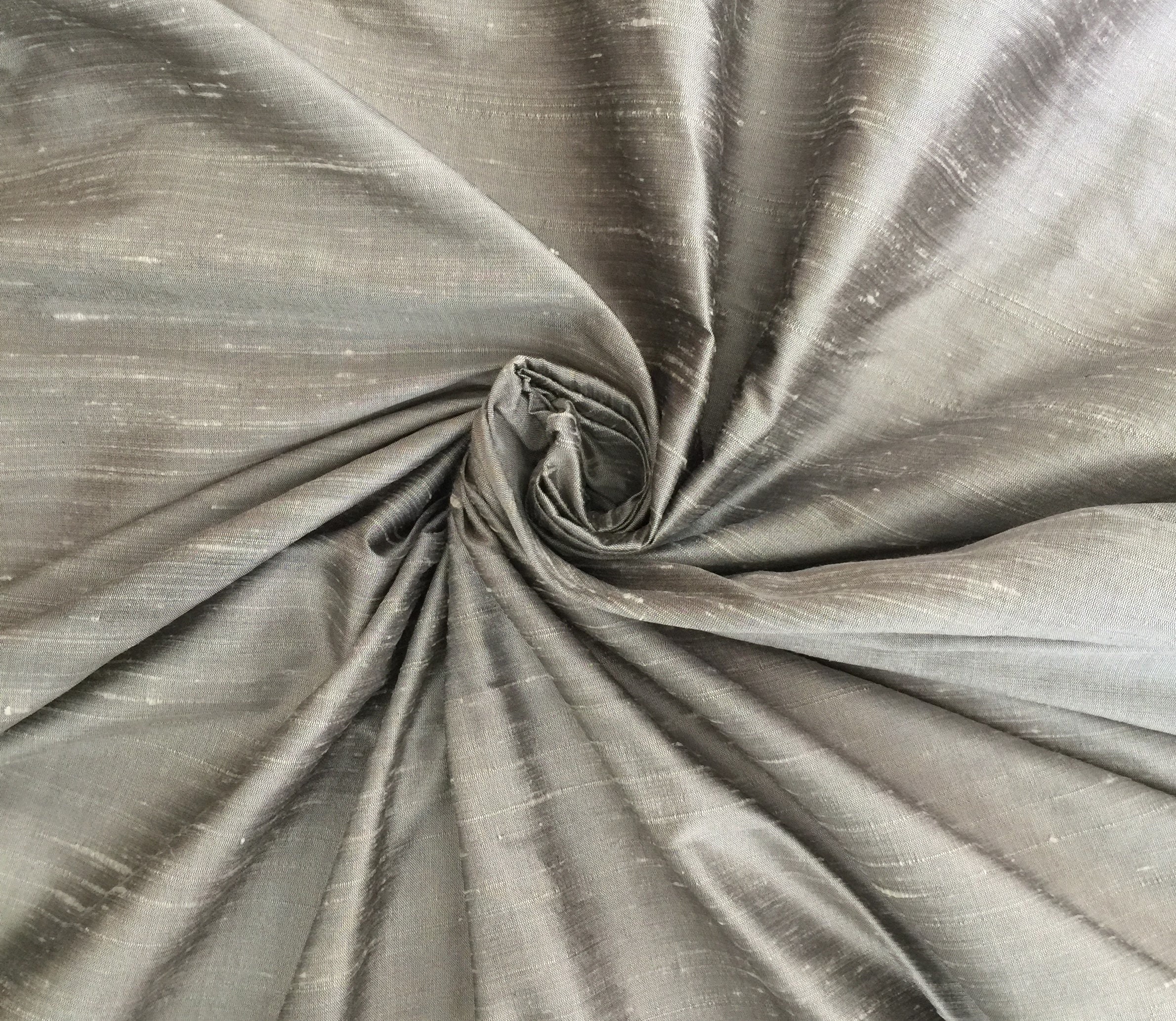 Light Gray grey 100% dupioni silk fabric yardage By the Yard 45 wide ...