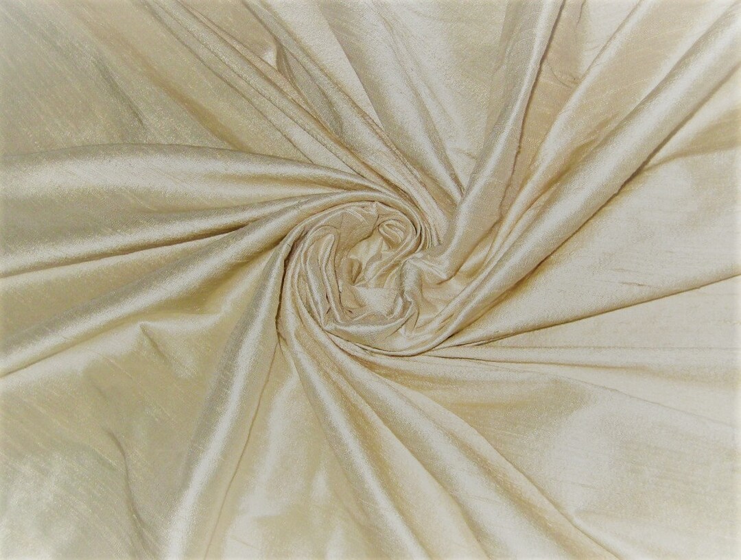 Pure Ivory 100% Dupioni Silk Fabric Yardage by the Yard 55" Wide SAME ...