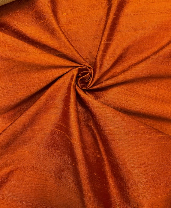 Burnt Orange Red 100% Dupioni Silk Fabric Yardage by the Yard - Etsy