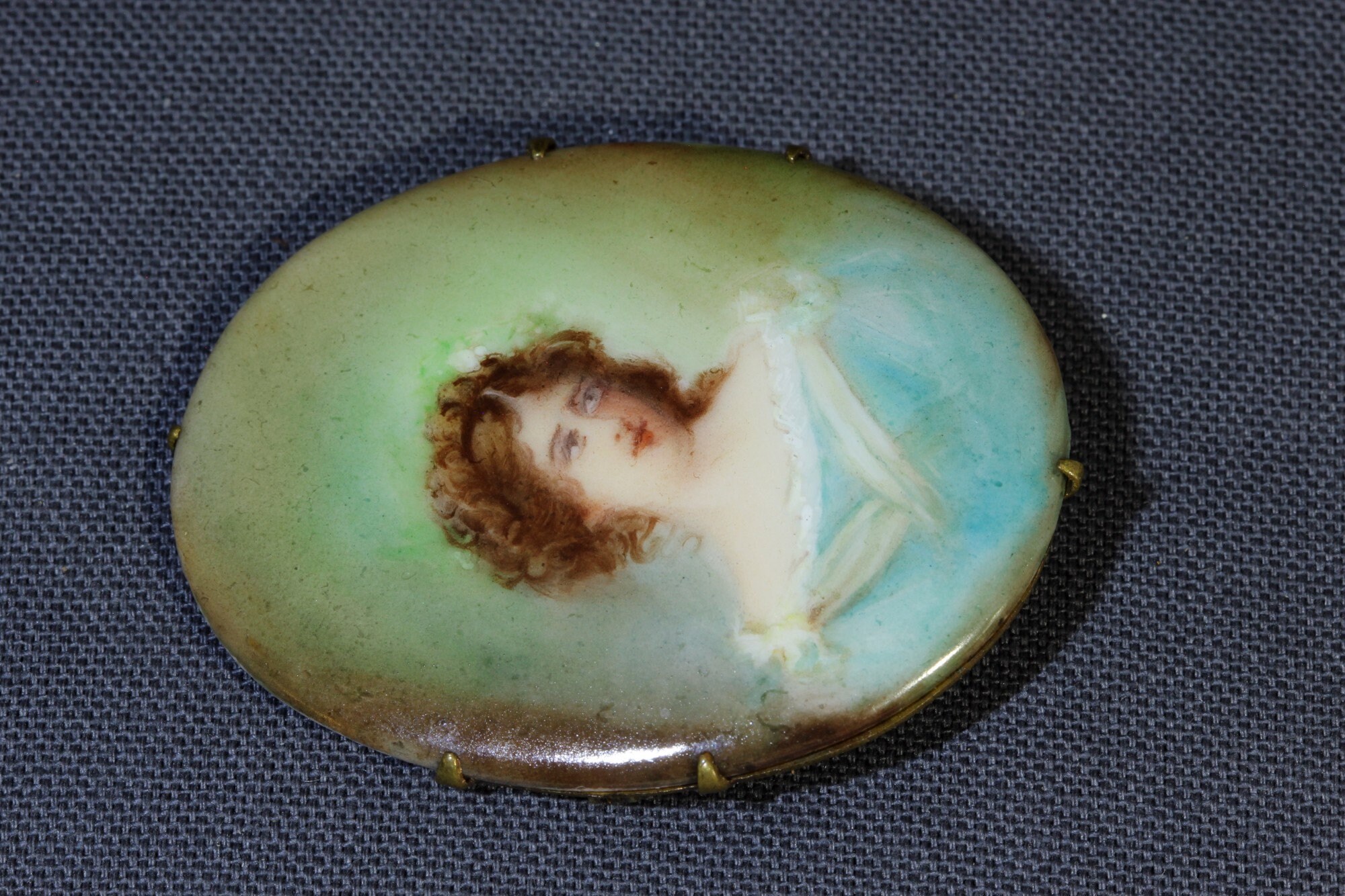 Victorian Hand Painted Porcelain Brooch-antique Large Portrait | Etsy