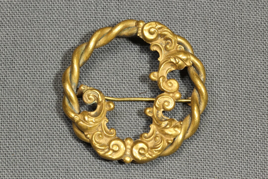 Large Victorian Gold Filled Pin Brooch,antique Fine Repousse Jewelry - Etsy