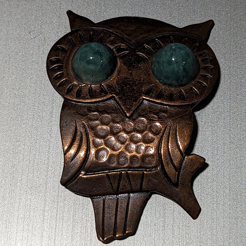 Copper Owl Brooch - Etsy