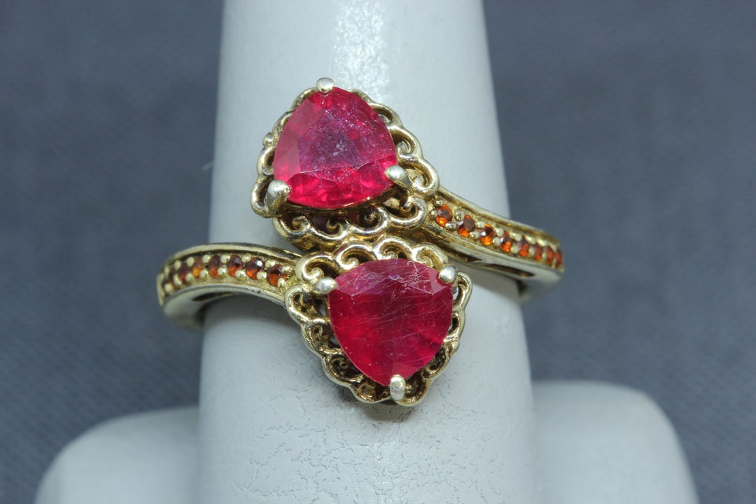 Chuck Clemency Ruby Sterling Silver Ring-signed STS Fine Ring - Etsy