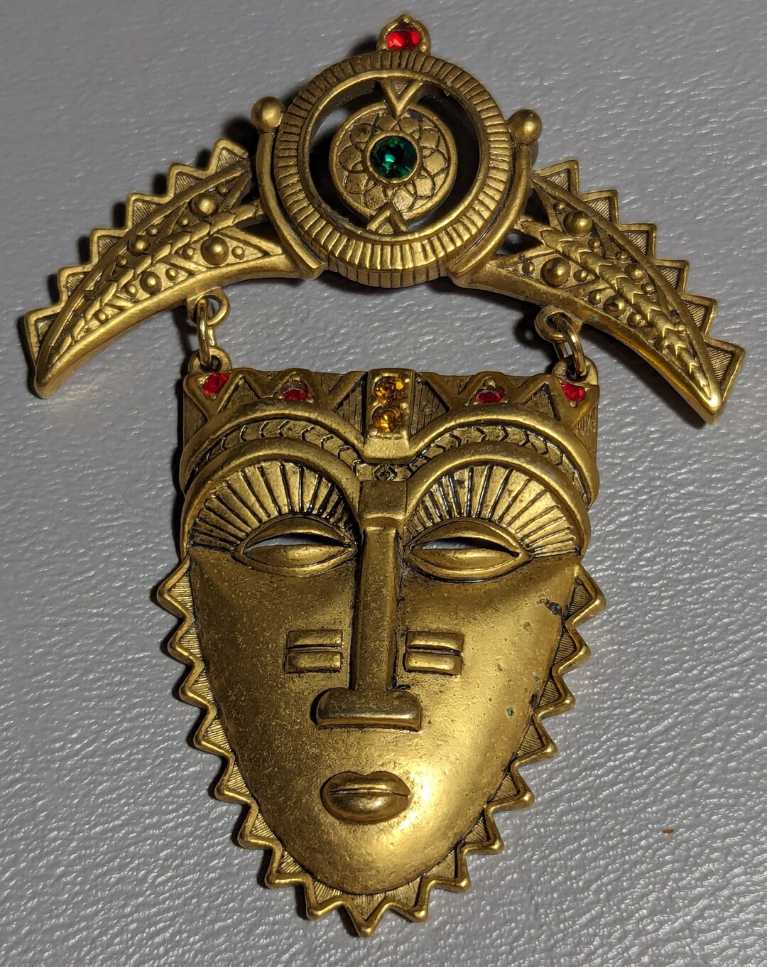 Avon Tribal Aztec Face Mask Brooch Pin-vintage Tribal Face Mask Jewelry ...