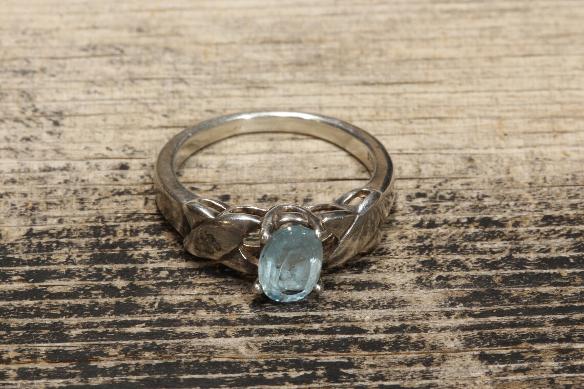 AVON Sterling Silver Blue Topaz Ladies Ring Vintage Signed - Etsy